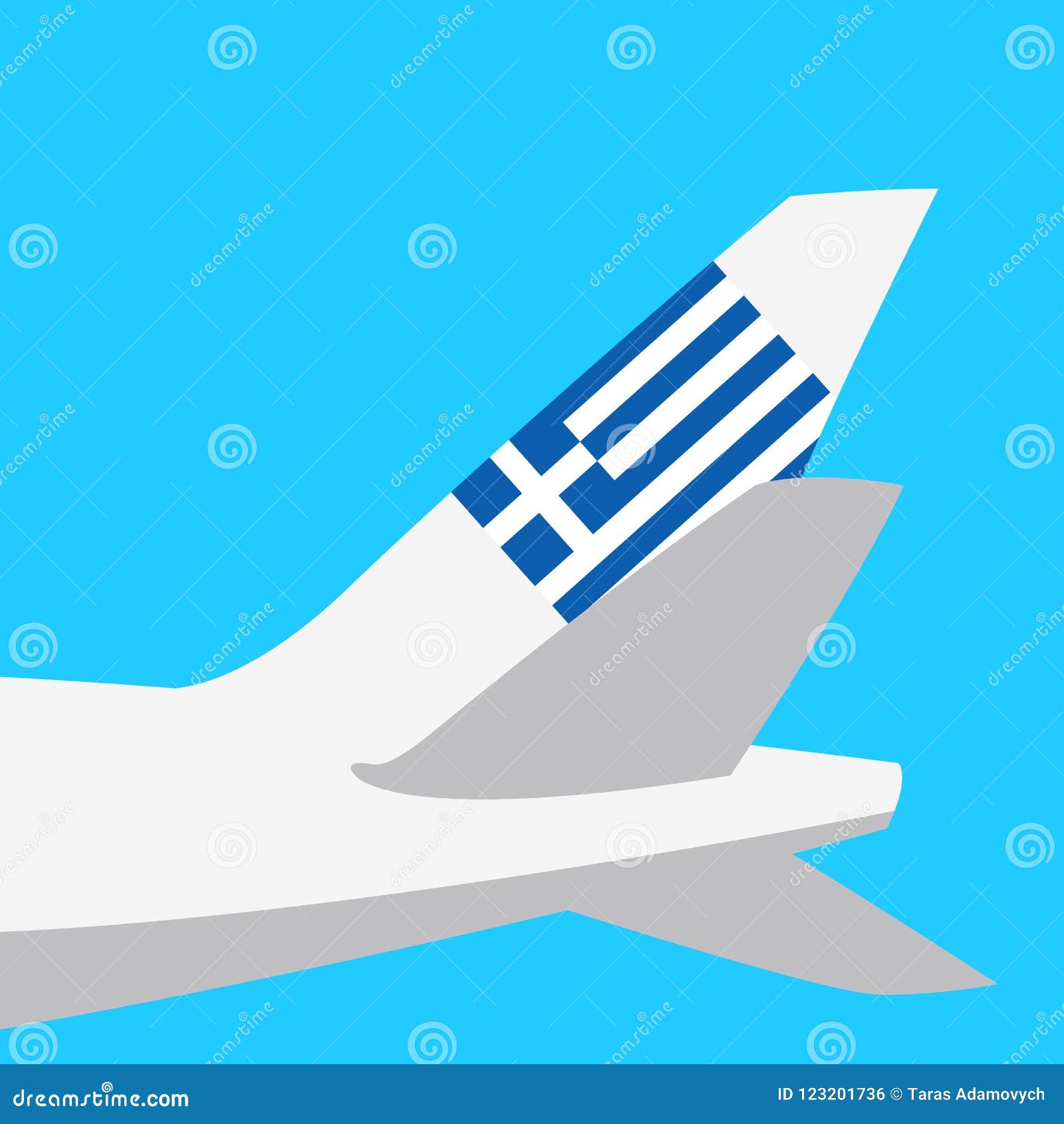 Banner with the Image of an Airplane Tail Flat Style Stock Vector ...
