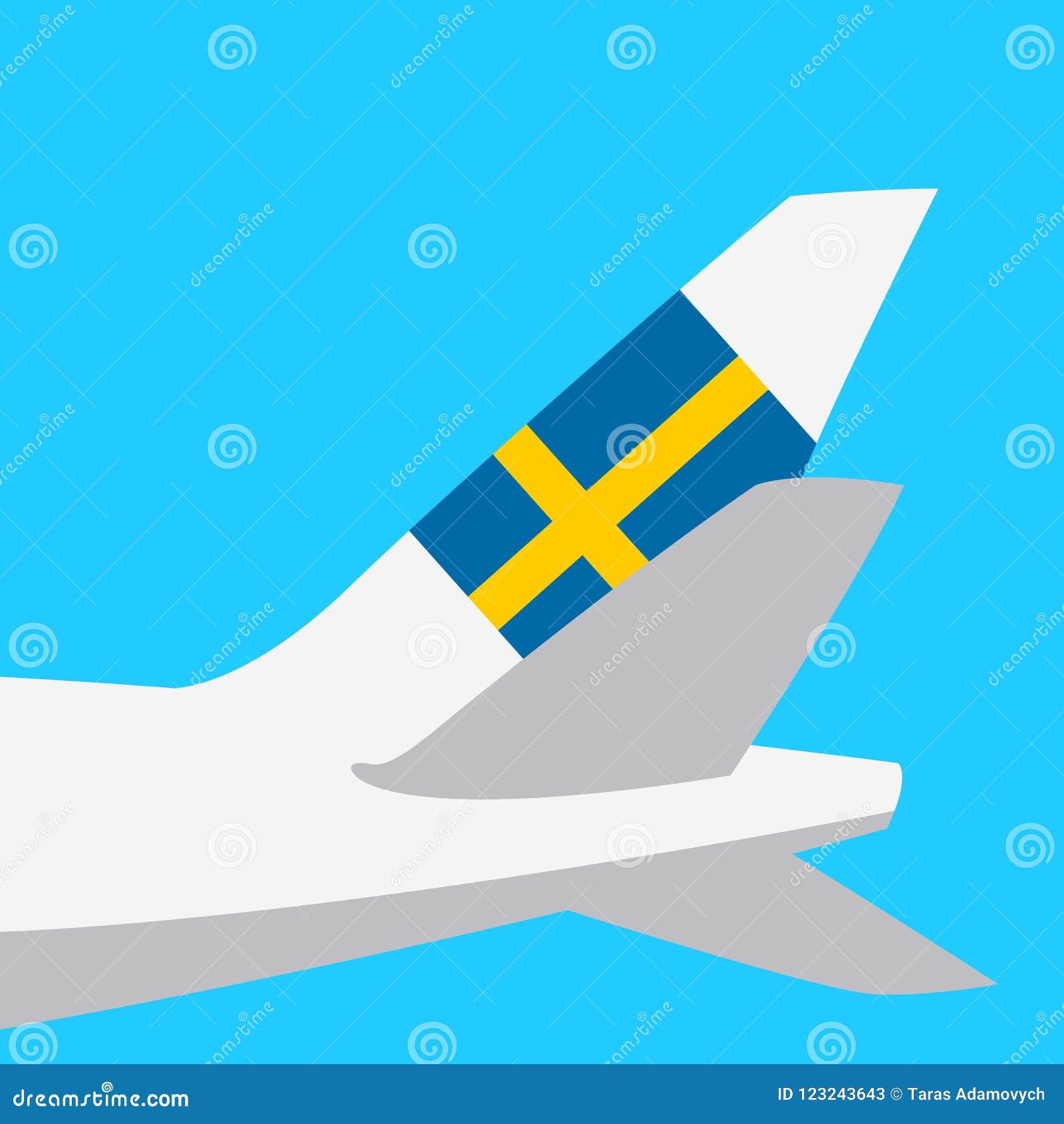 Banner with the Image of an Airplane Tail Flat Style Stock Vector ...