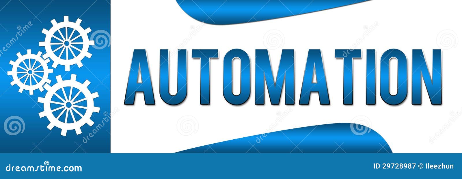 Automation Blue Banner stock illustration. Illustration of automation ...