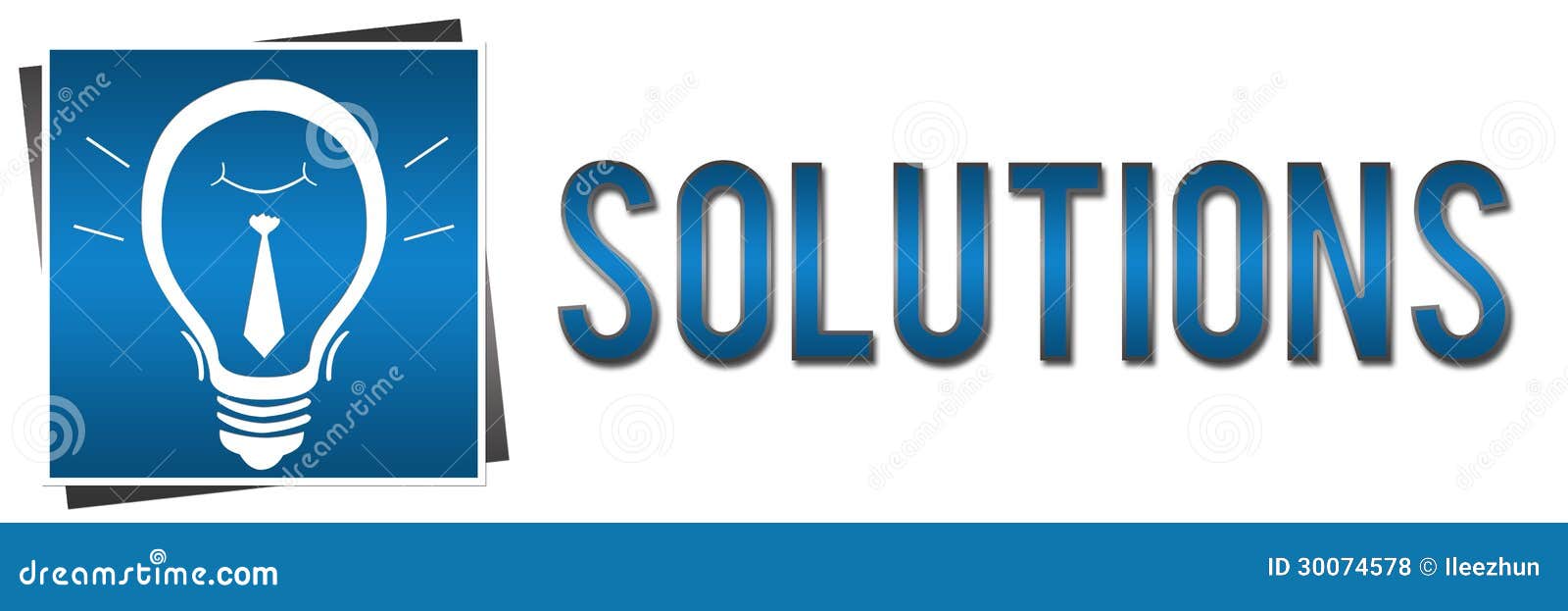 Solutions Banner Bulb Blue stock illustration. Illustration of customer ...