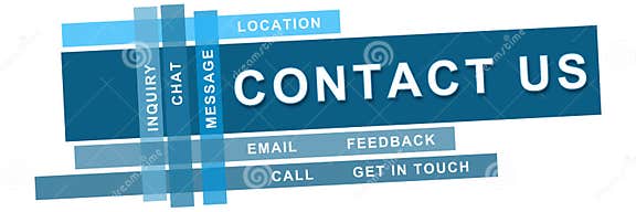 Contact Us Blue Strips stock illustration. Illustration of phone - 30118009