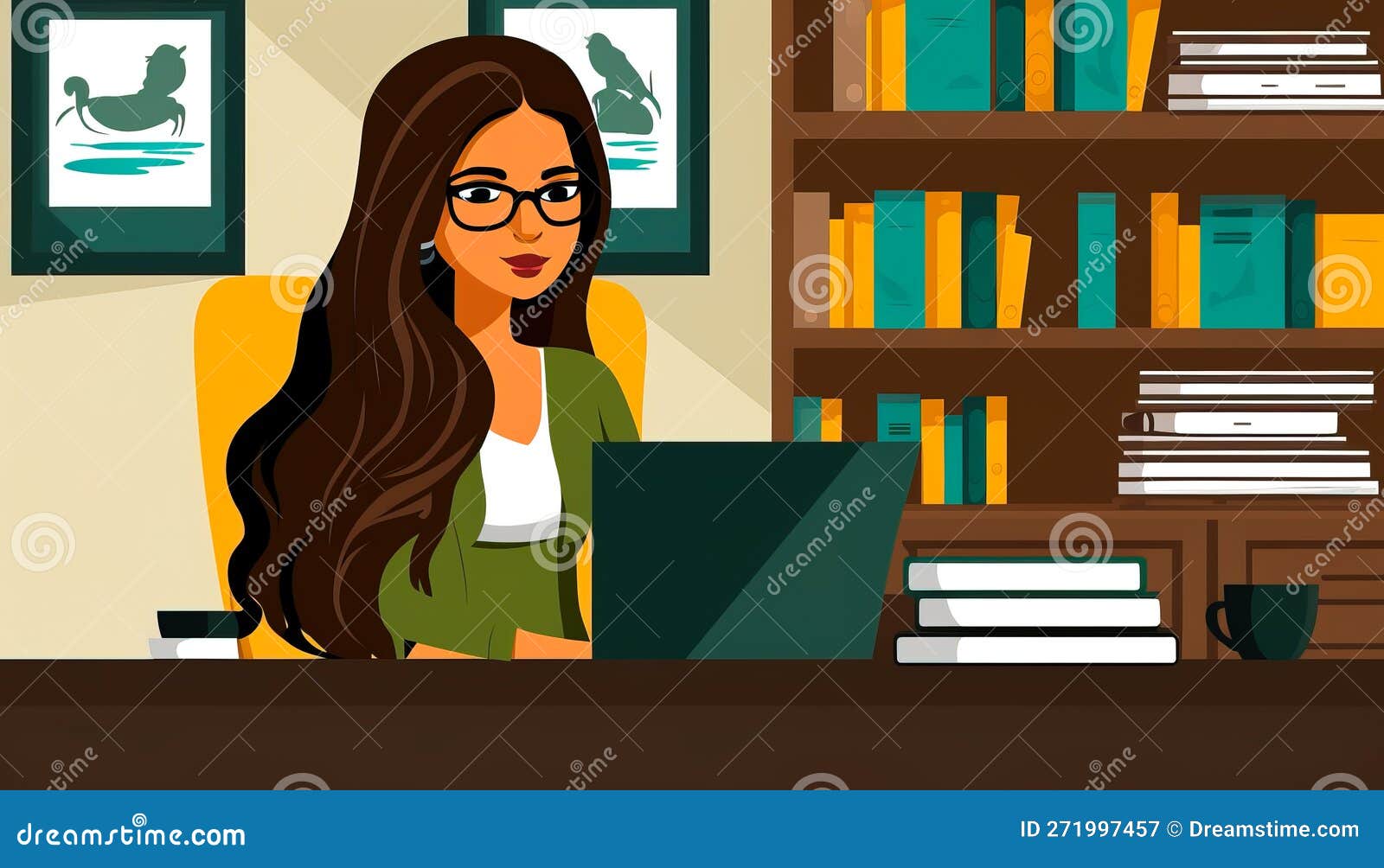 Banner Image of a Female Programmer in a Corporate Management Setting ...