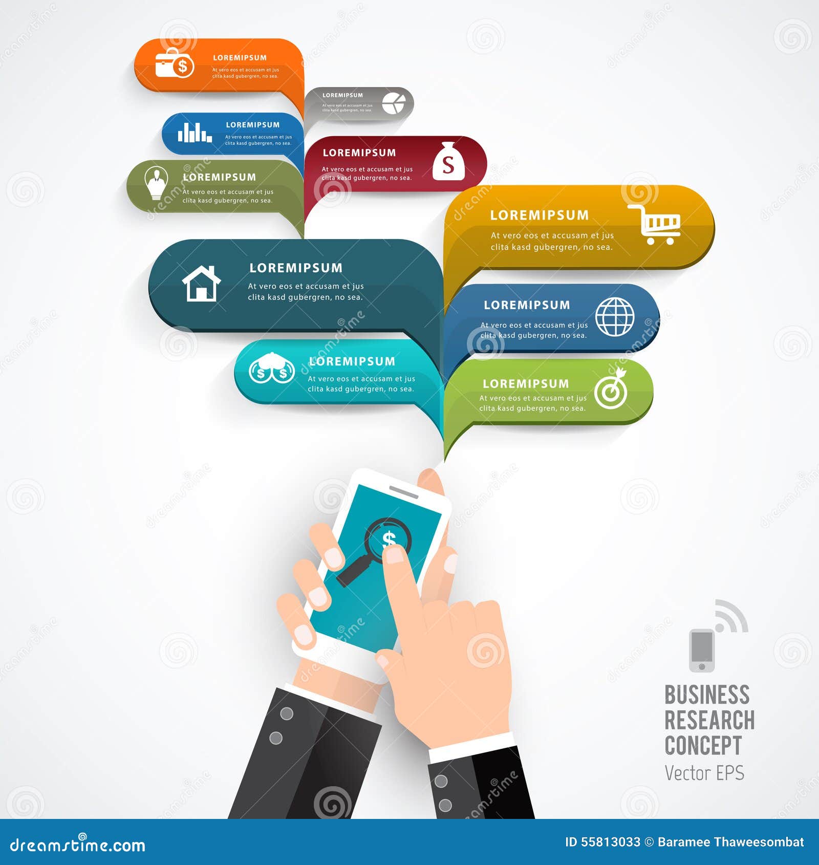 Banner Infographics Smartphone. Stock Vector - Illustration of ...