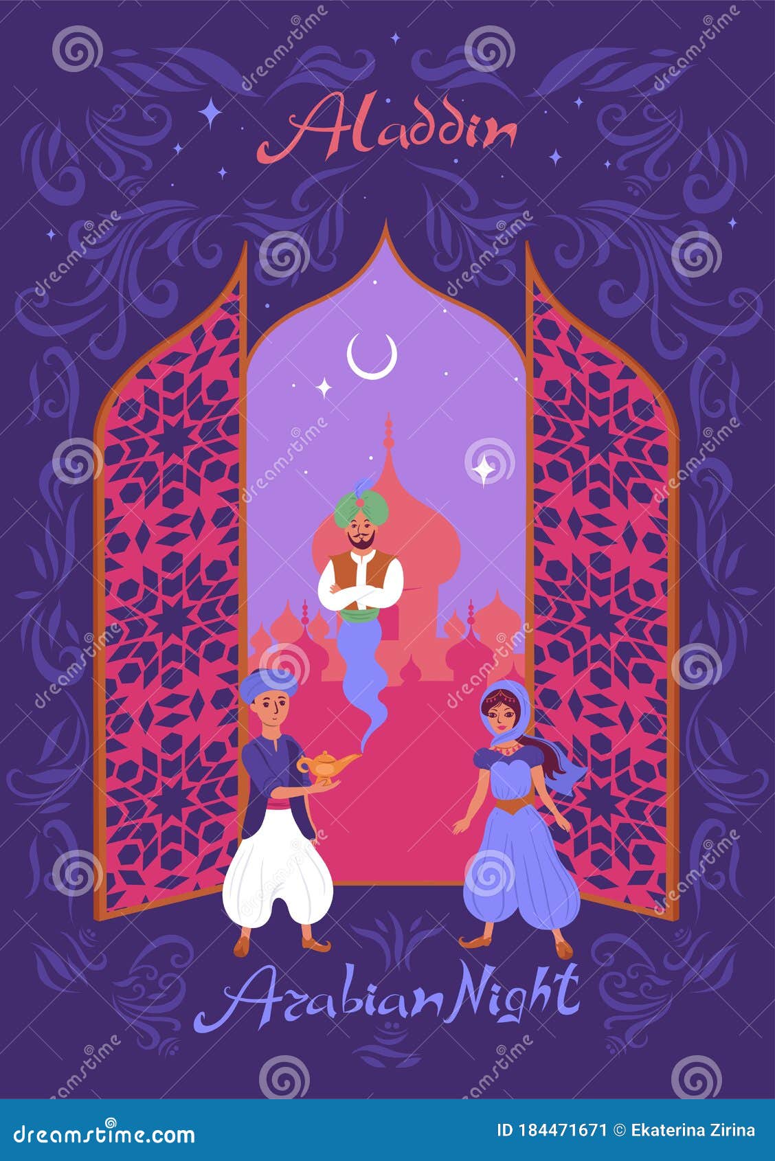 Banner or Invitation To the Fairy Tale Aladdin. Vector Graphics Stock ...