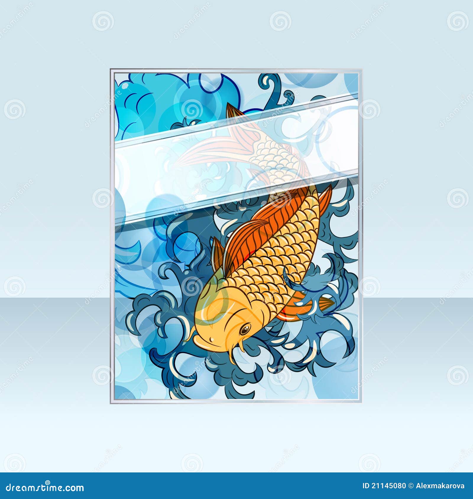 Banner with Japanese Style Koi Stock Vector - Illustration of luck ...