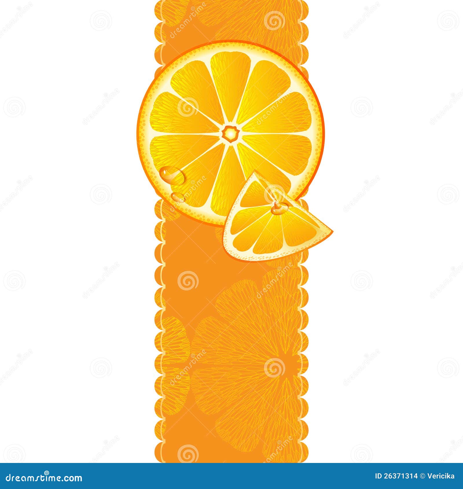 Banner with Juicy Slices of Orange Fruit Stock Vector - Illustration of ...
