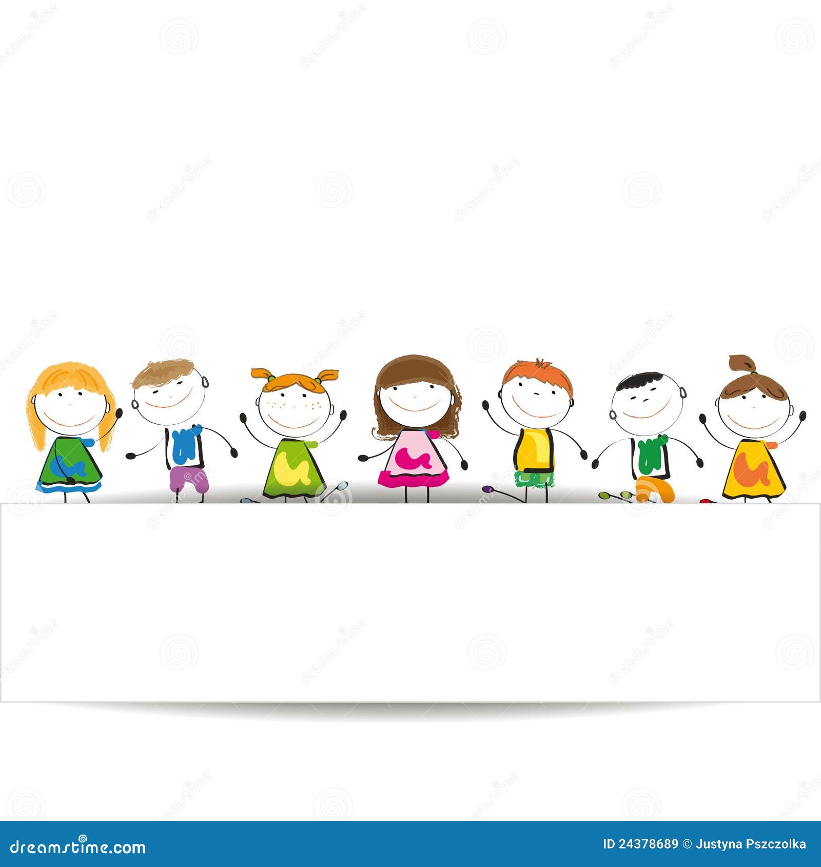 Banner kids stock vector. Illustration of hands, frame - 24378689