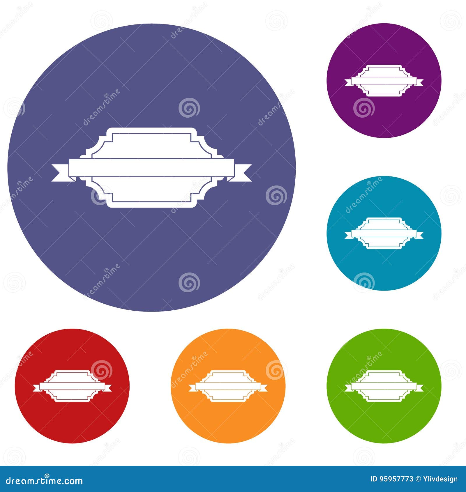 Banner or label icons set stock vector. Illustration of flat - 95957773