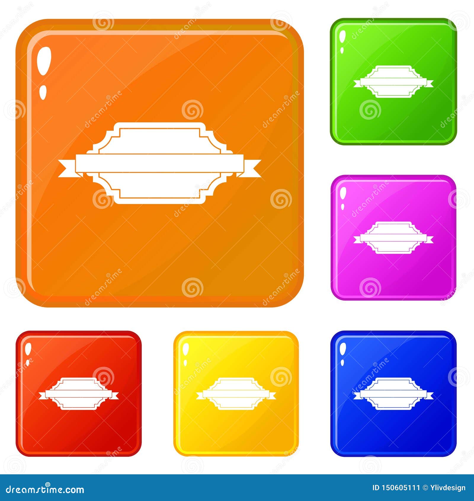 Banner or Label Icons Set Vector Color Stock Vector - Illustration of ...