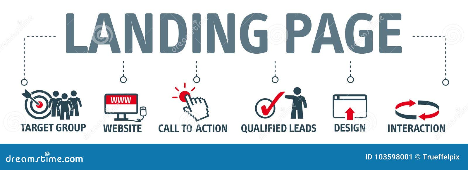 Banner laning page icons stock illustration. Illustration of ...