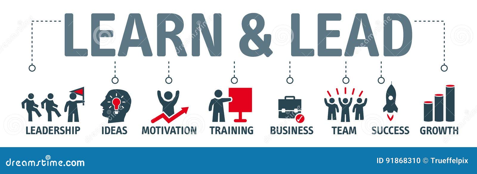 Banner Learn and Lead Concept Stock Illustration - Illustration of ...