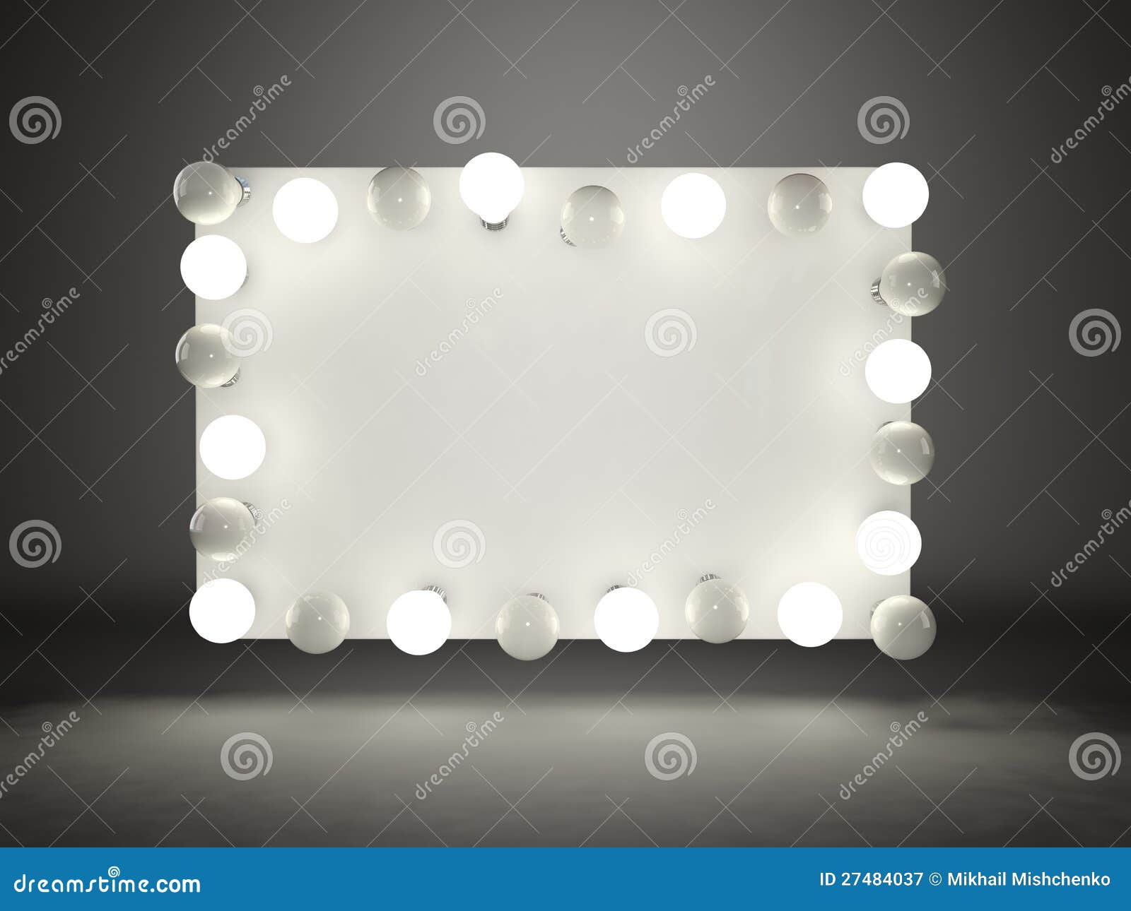 Banner with light bulbs stock illustration. Illustration of billboard ...