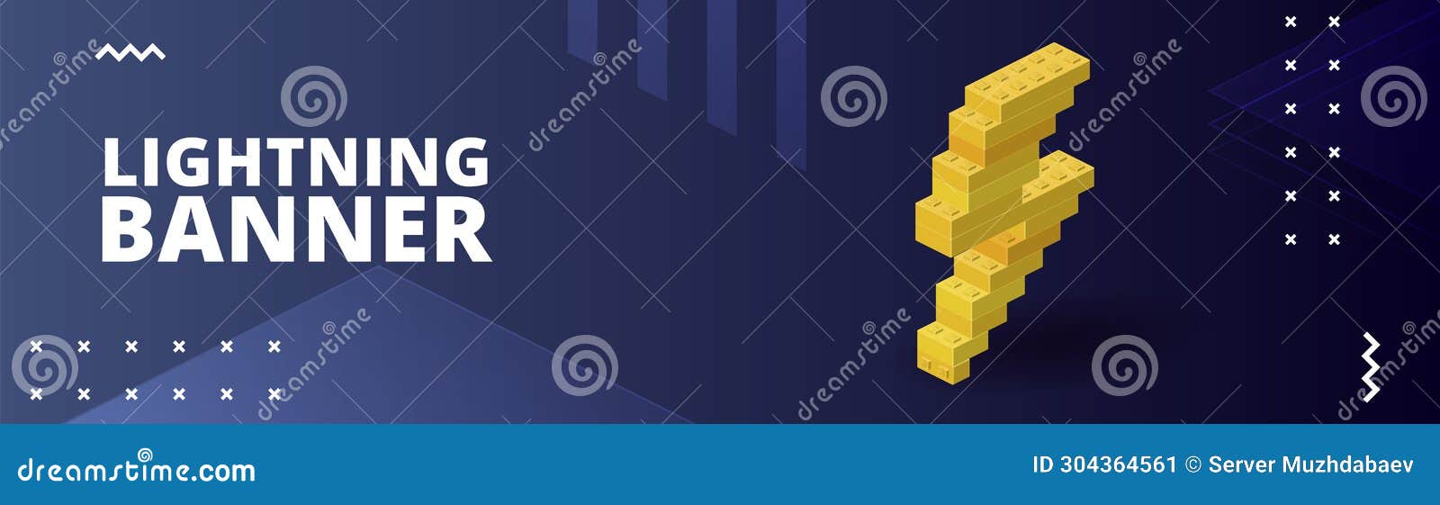 Banner with Lightning for Print and Design. Vector Illustration. Stock ...