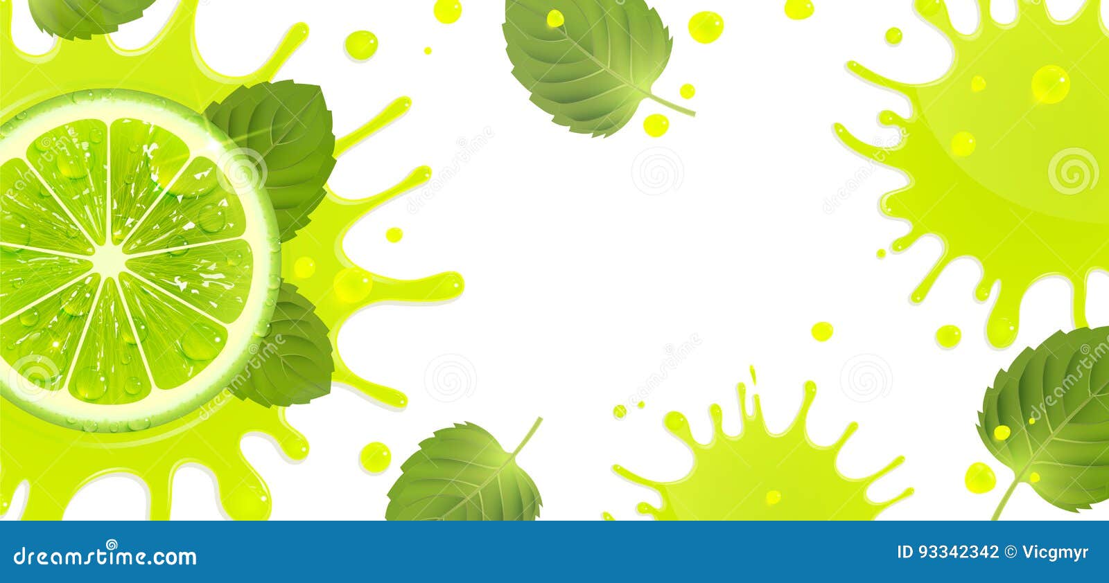 Banner with Lime and Splash Juice Stock Vector - Illustration of liquid ...