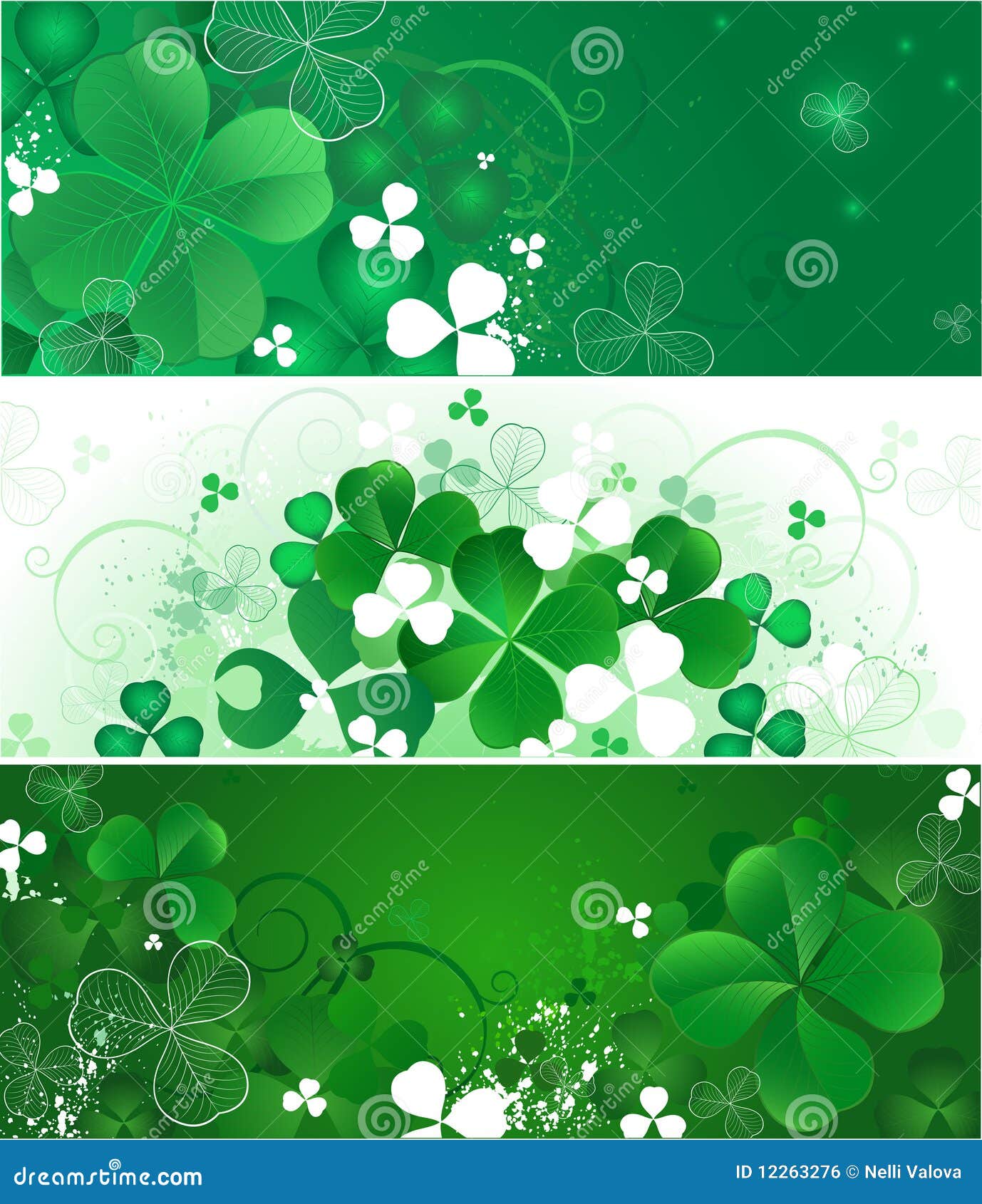 Banner with the Magic Clover Stock Vector - Illustration of four, leaf ...