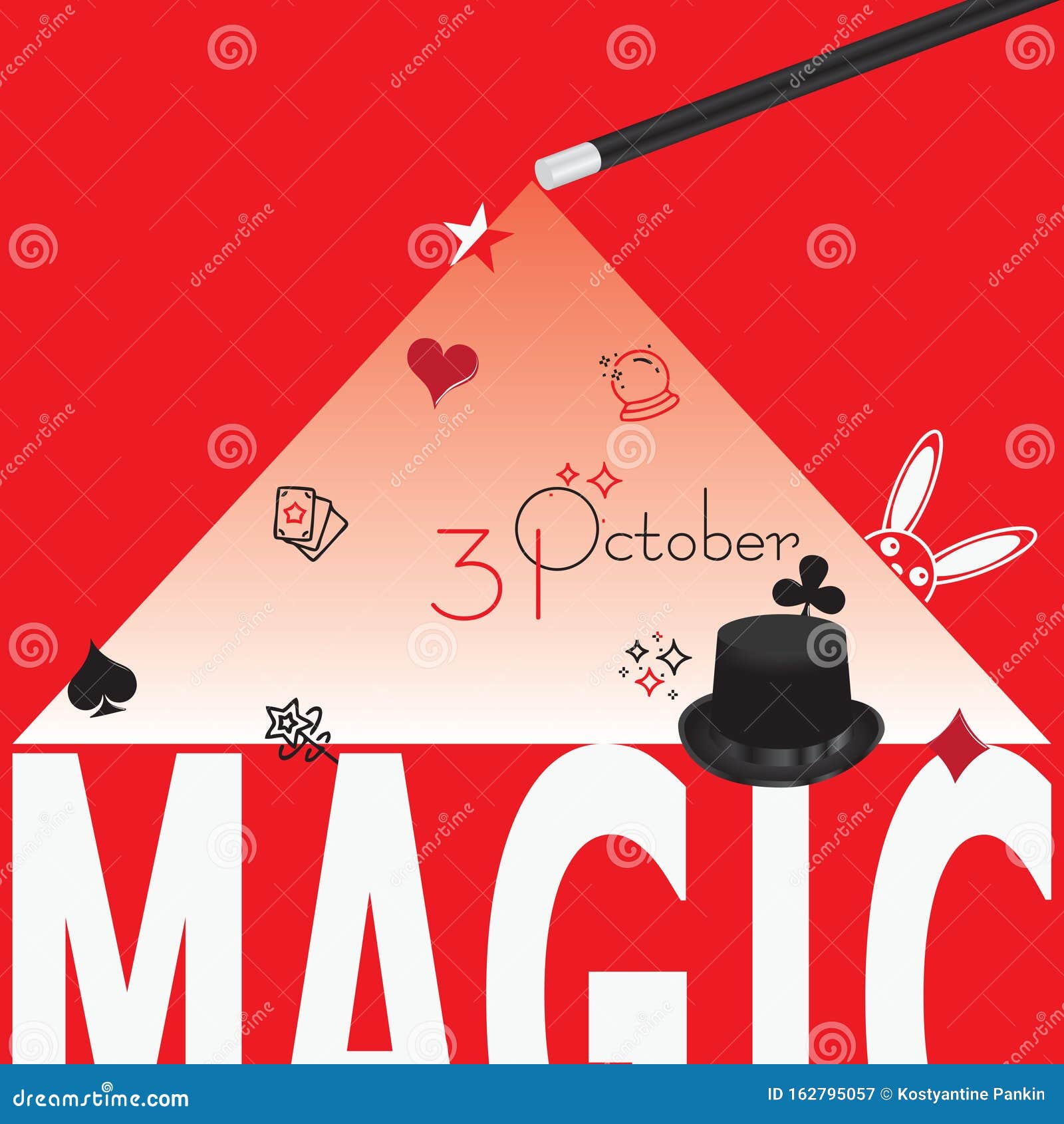 Banner Magic Day stock vector. Illustration of stick - 162795057
