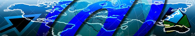 Banner mail and world map stock illustration. Illustration of invite ...