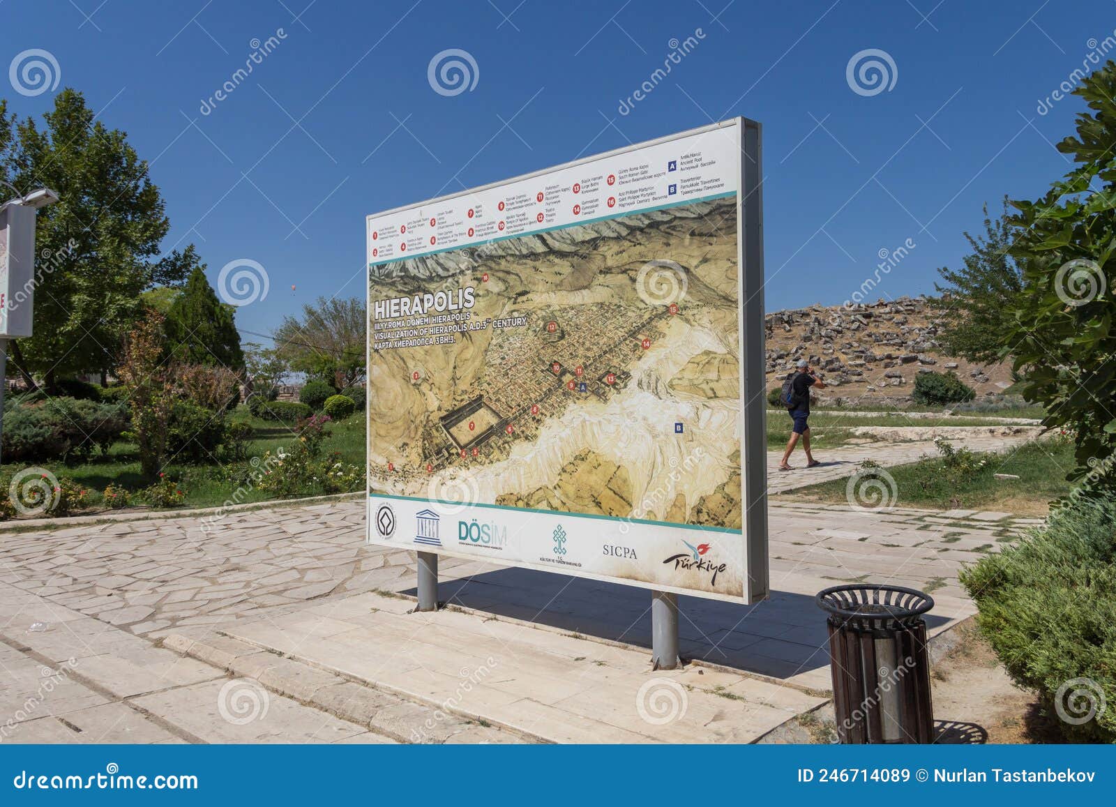 Banner Map of the Ancient City of Hierapolis in Turkey Editorial Stock ...