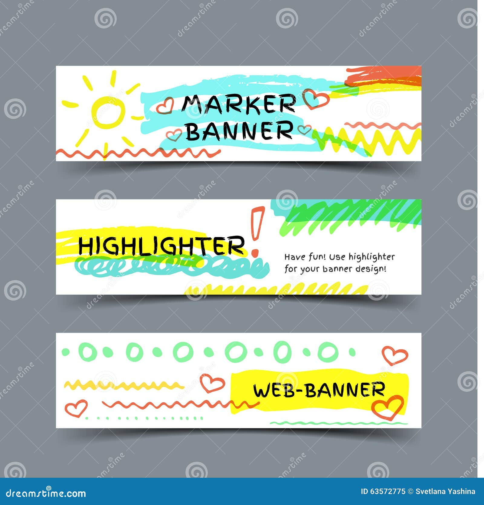 Banner with marker strokes stock vector. Illustration of sale - 63572775