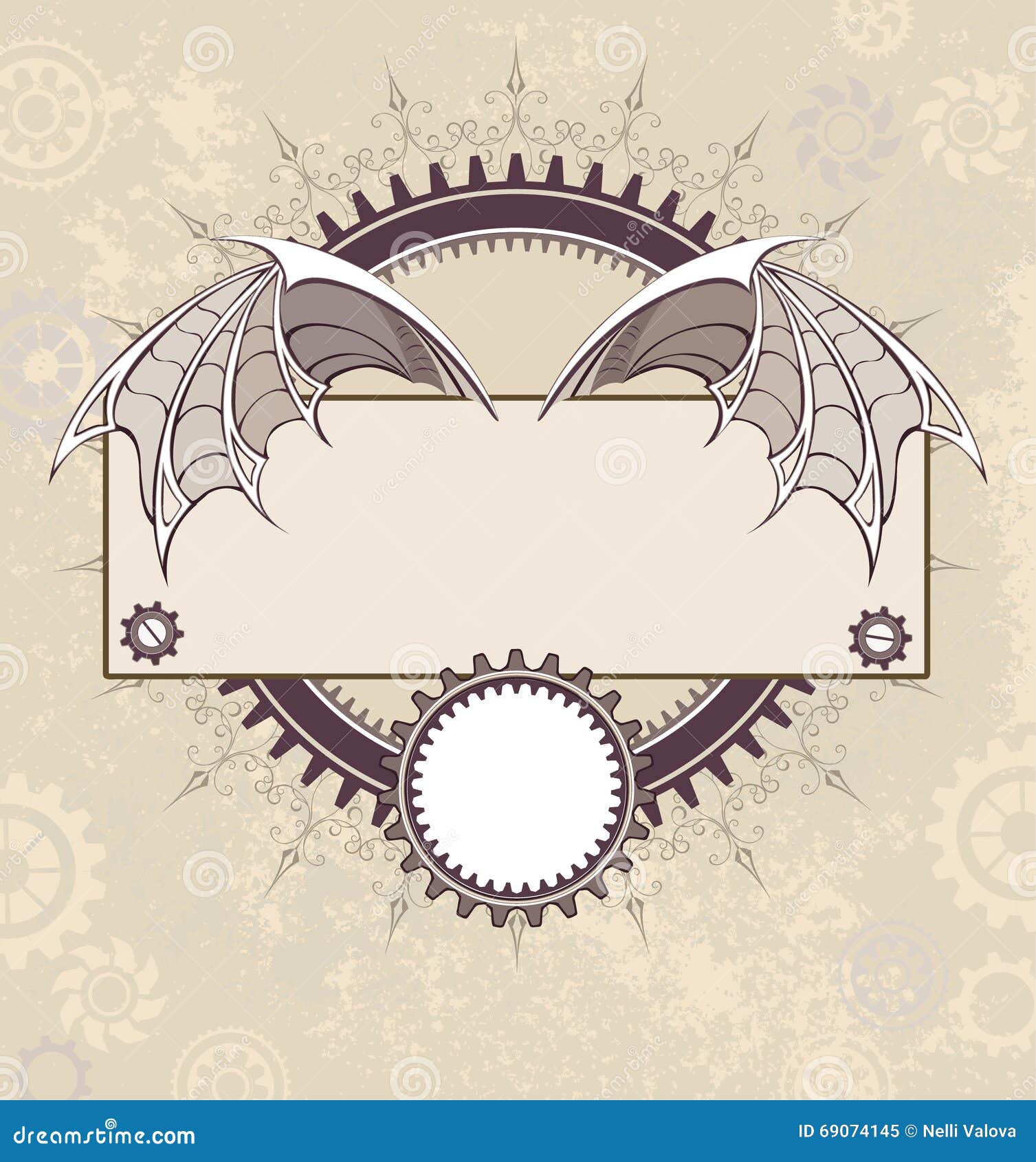 Mechanical Wings In Steampunk Style With Clockwork. Cartoon Vector ...