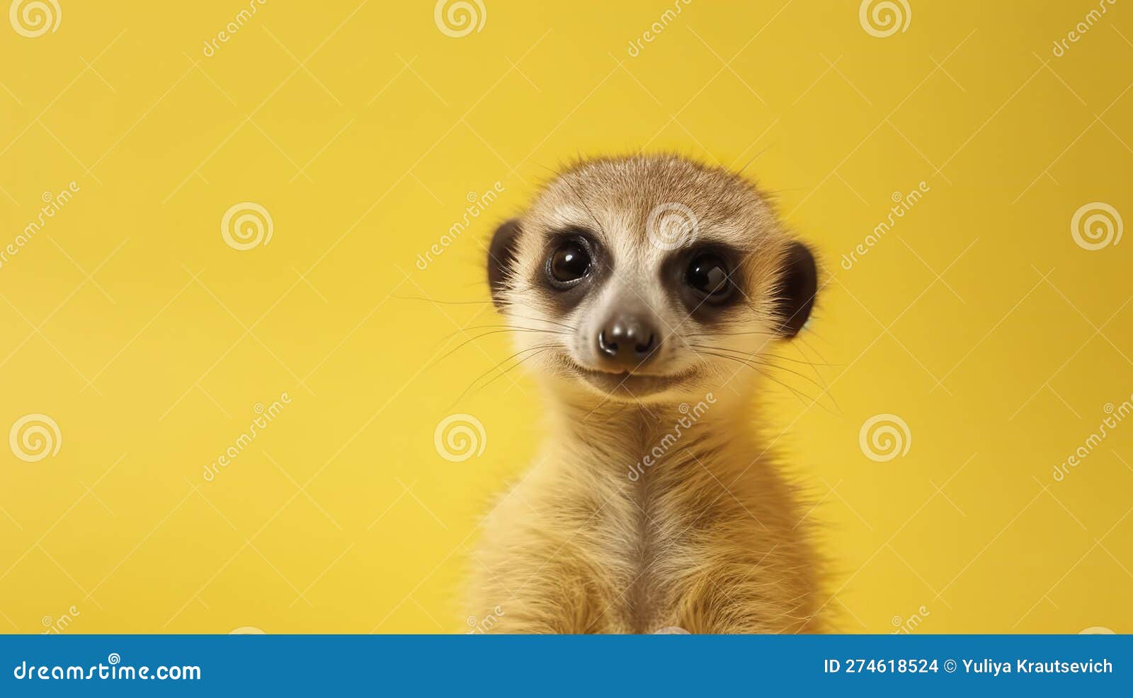 Banner with Meerkat on a Yellow Background. Generative AI Stock ...