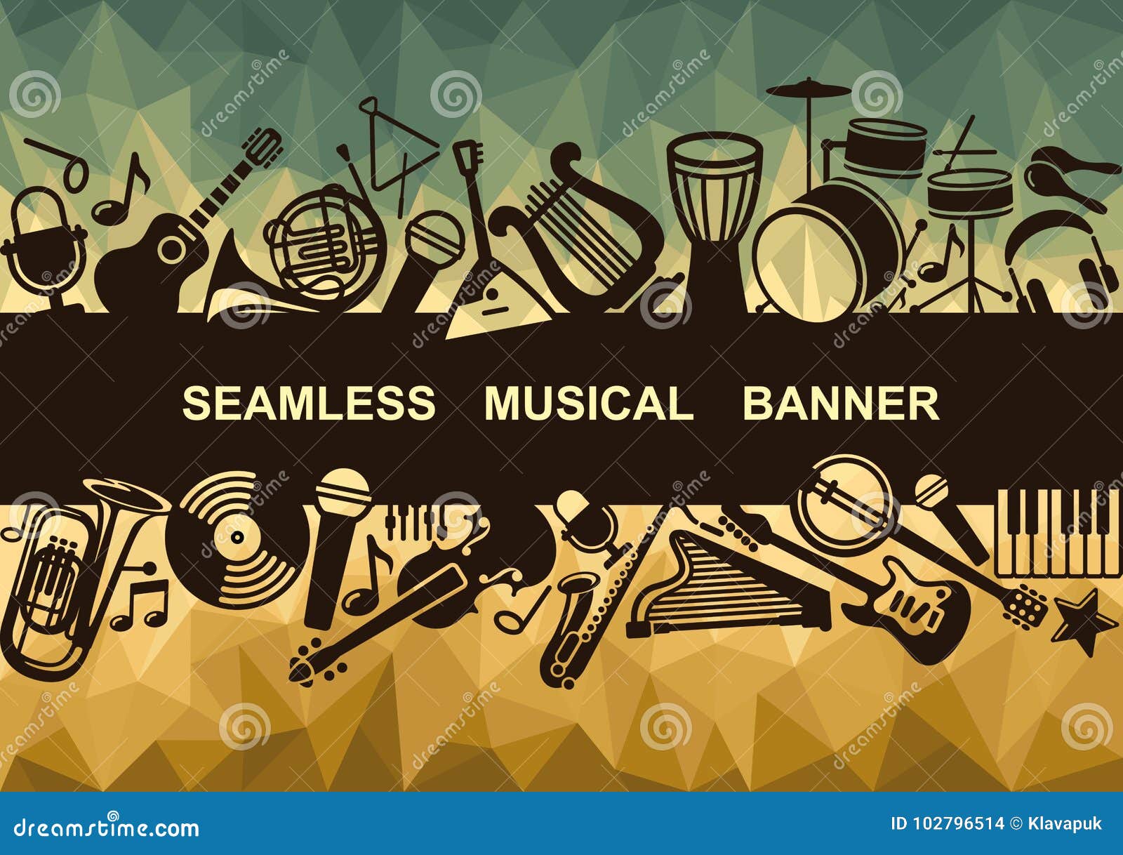 Banner with Musical Instruments Stock Vector - Illustration of clip ...