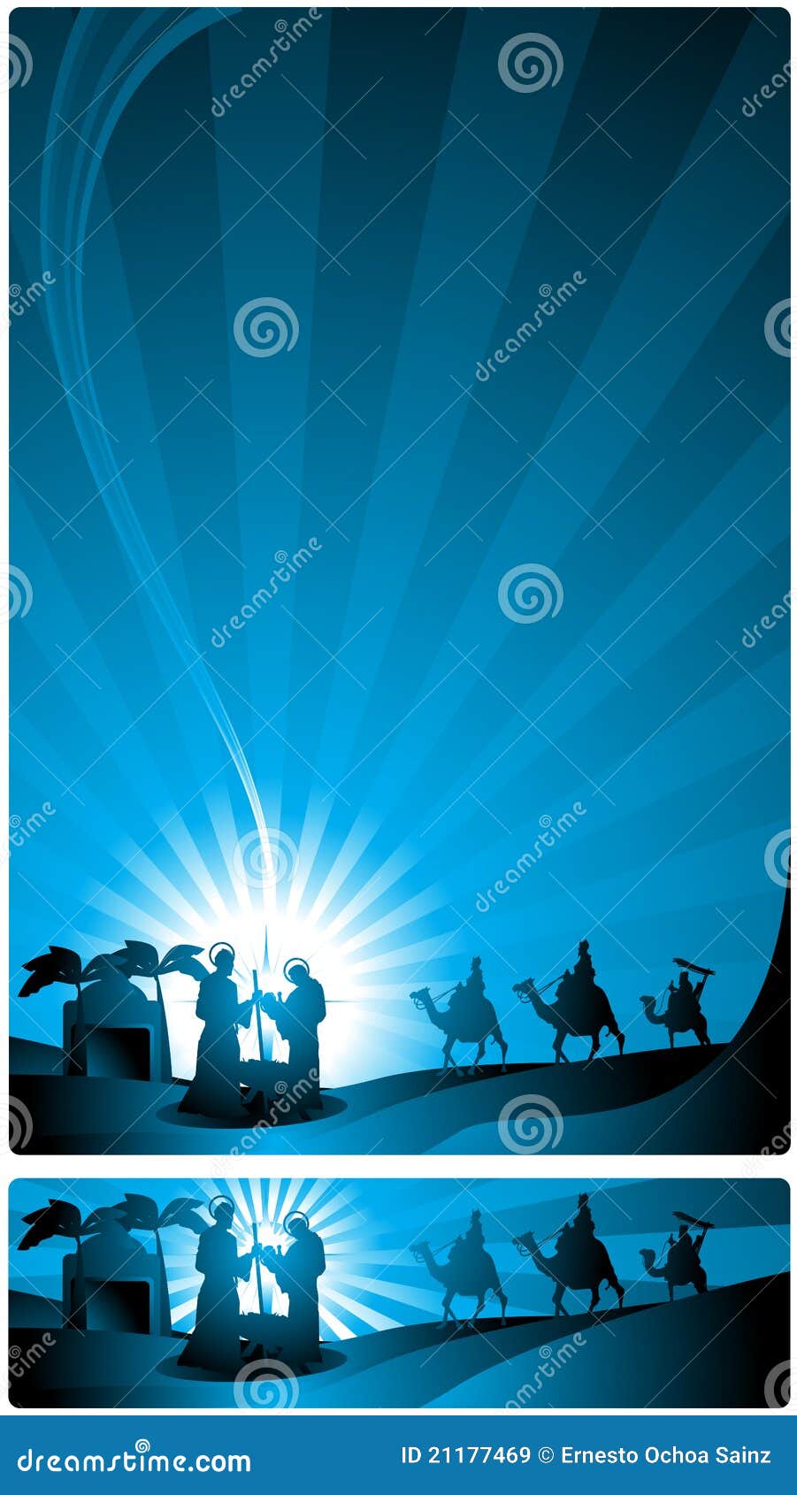 Banner nativity scene stock vector. Illustration of nativity - 21177469