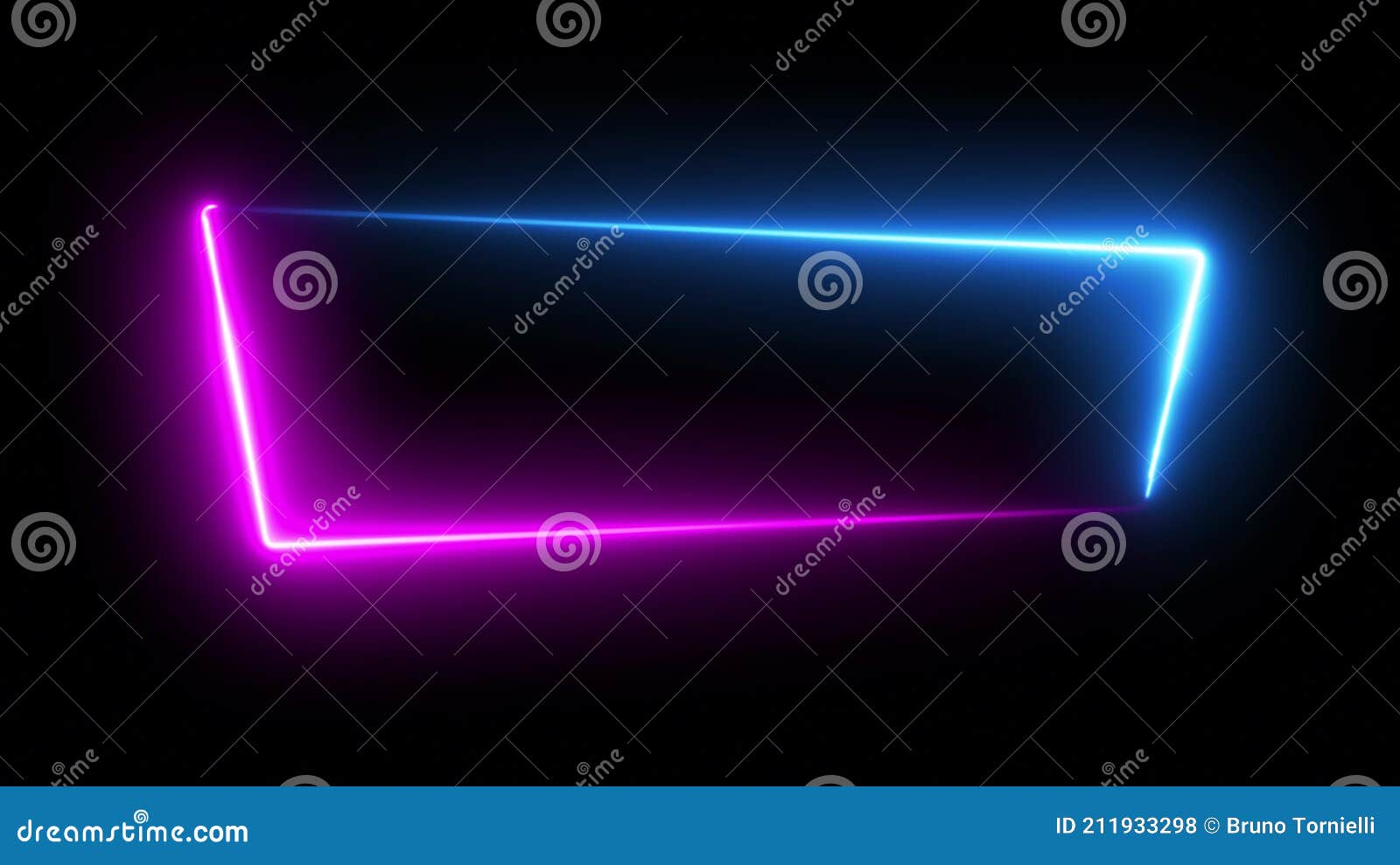 Banner Neon Led Loop Frame Fluorescent Light Ultraviolet Rectangle Glow ...