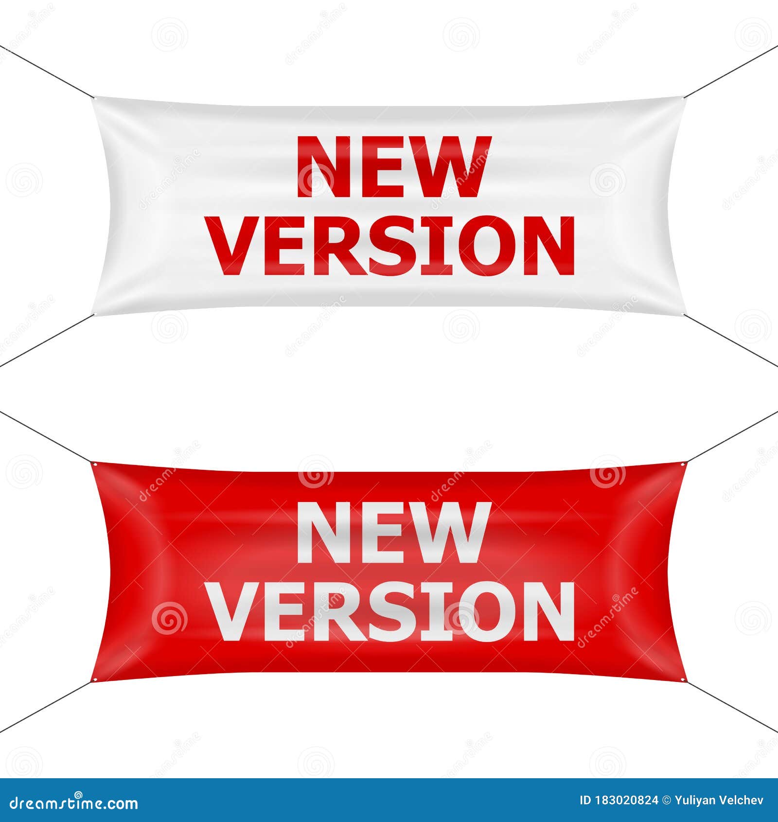Banner new version stock vector. Illustration of flag - 183020824