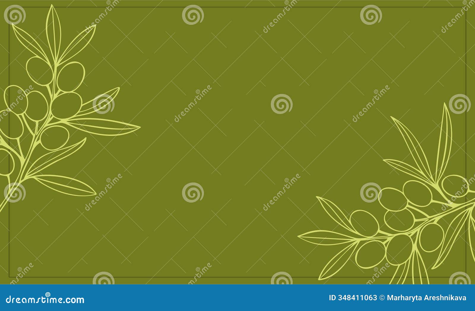 Banner with Olives in Frame and Place for Insert, Label, Olive ...