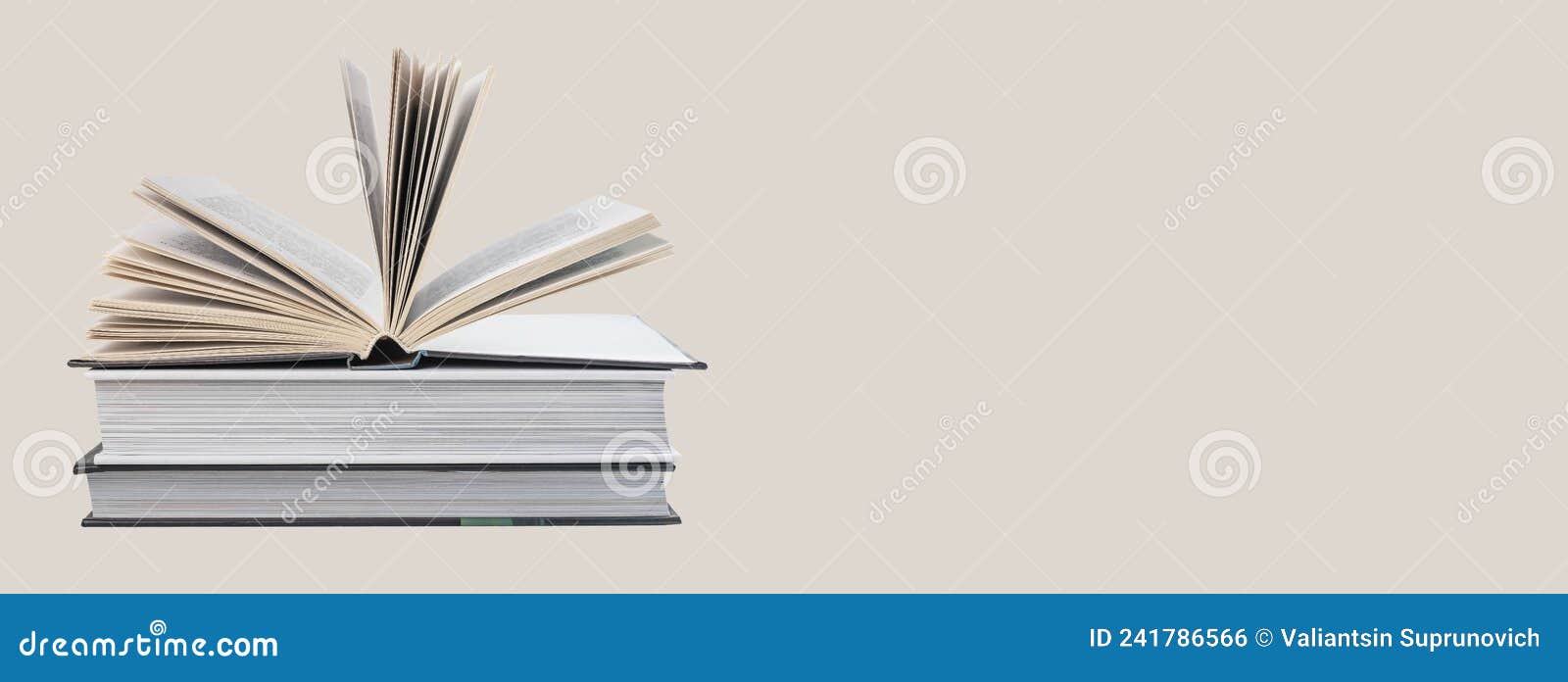 Banner with Open and Closed Books. Education, Learning Information ...