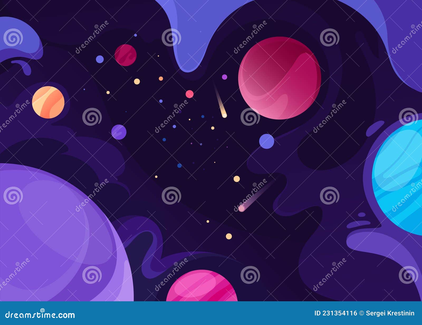 Banner with outer space. stock vector. Illustration of sphere - 231354116