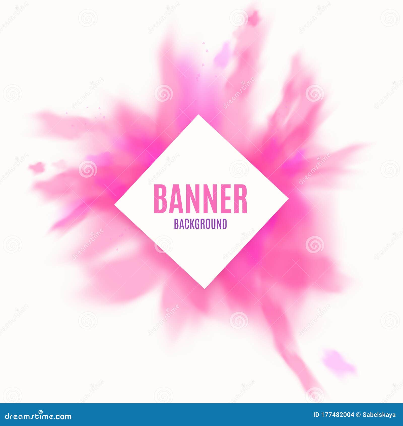 Banner with Paint Powder or Ink Splash Realistic Vector Illustration ...