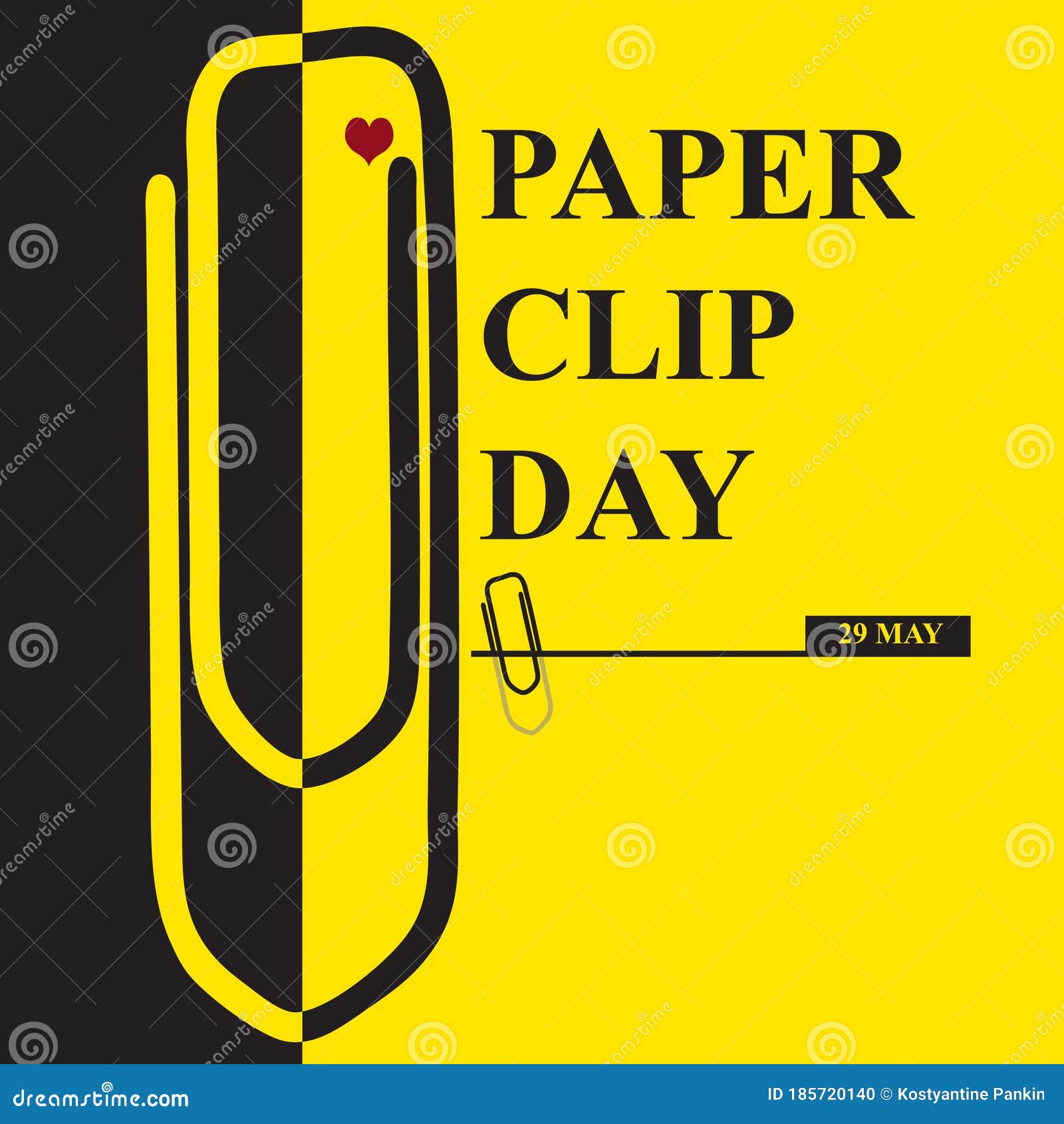Banner Paper Clip Day stock vector. Illustration of poster - 185720140