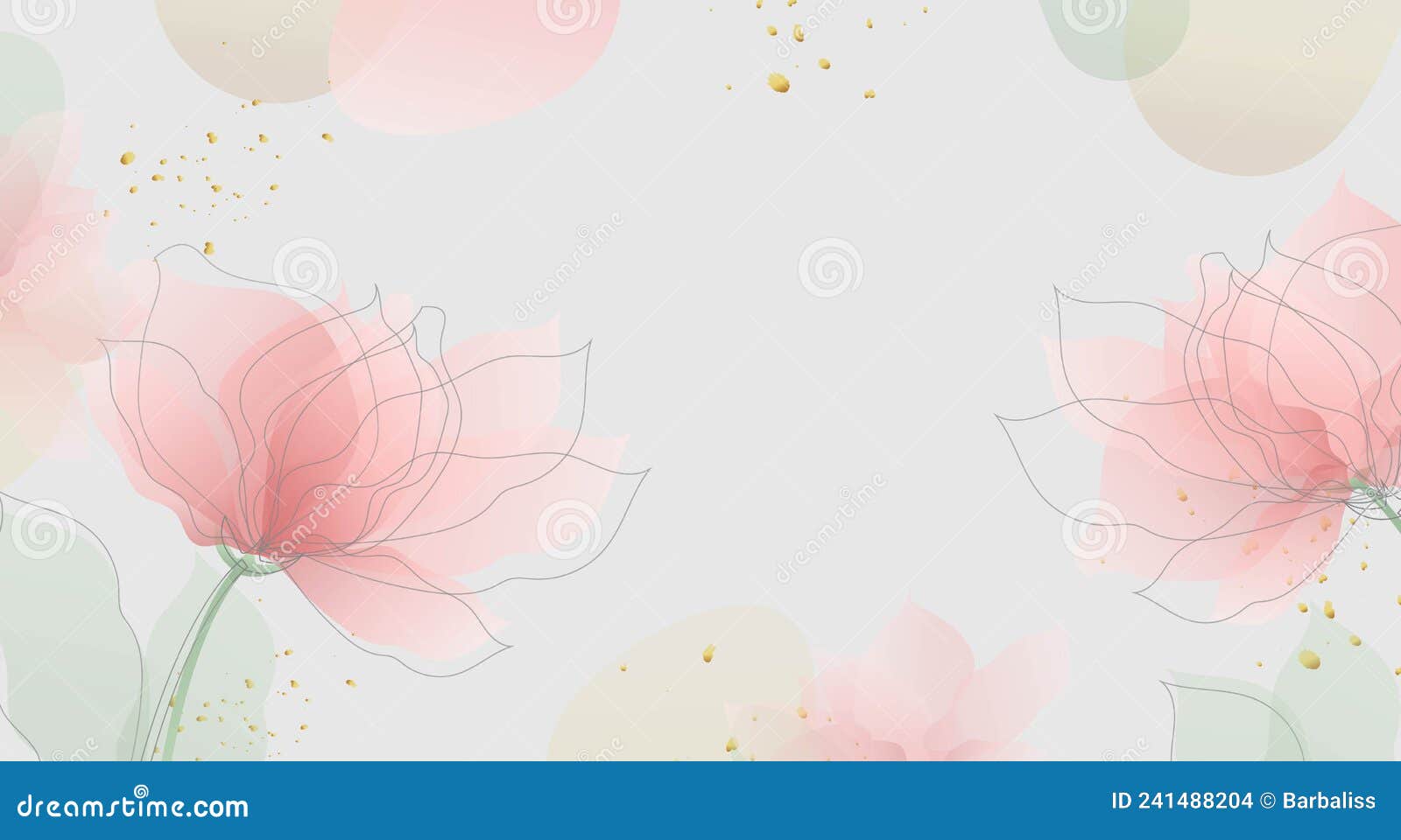 Banner with Pastel Spring Flowers Border Stock Vector - Illustration of ...