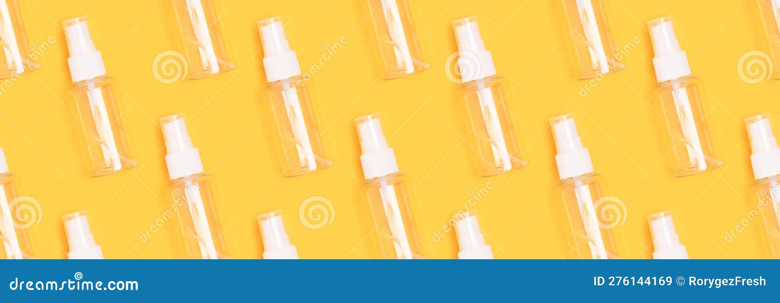 Banner with Pattern Made of Empty Spray Bottle. Stock Image - Image of ...