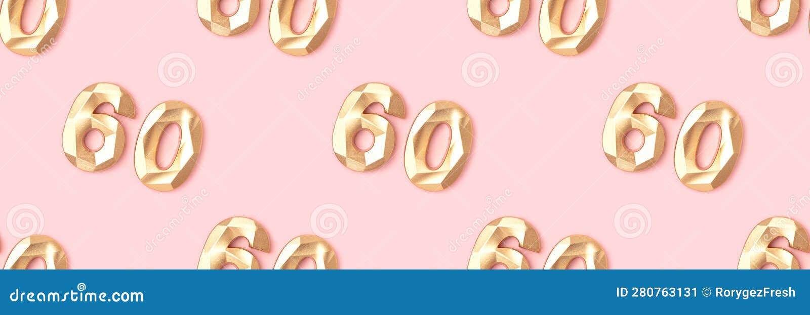 Banner with Pattern Made of Golden Number 60. Stock Illustration ...