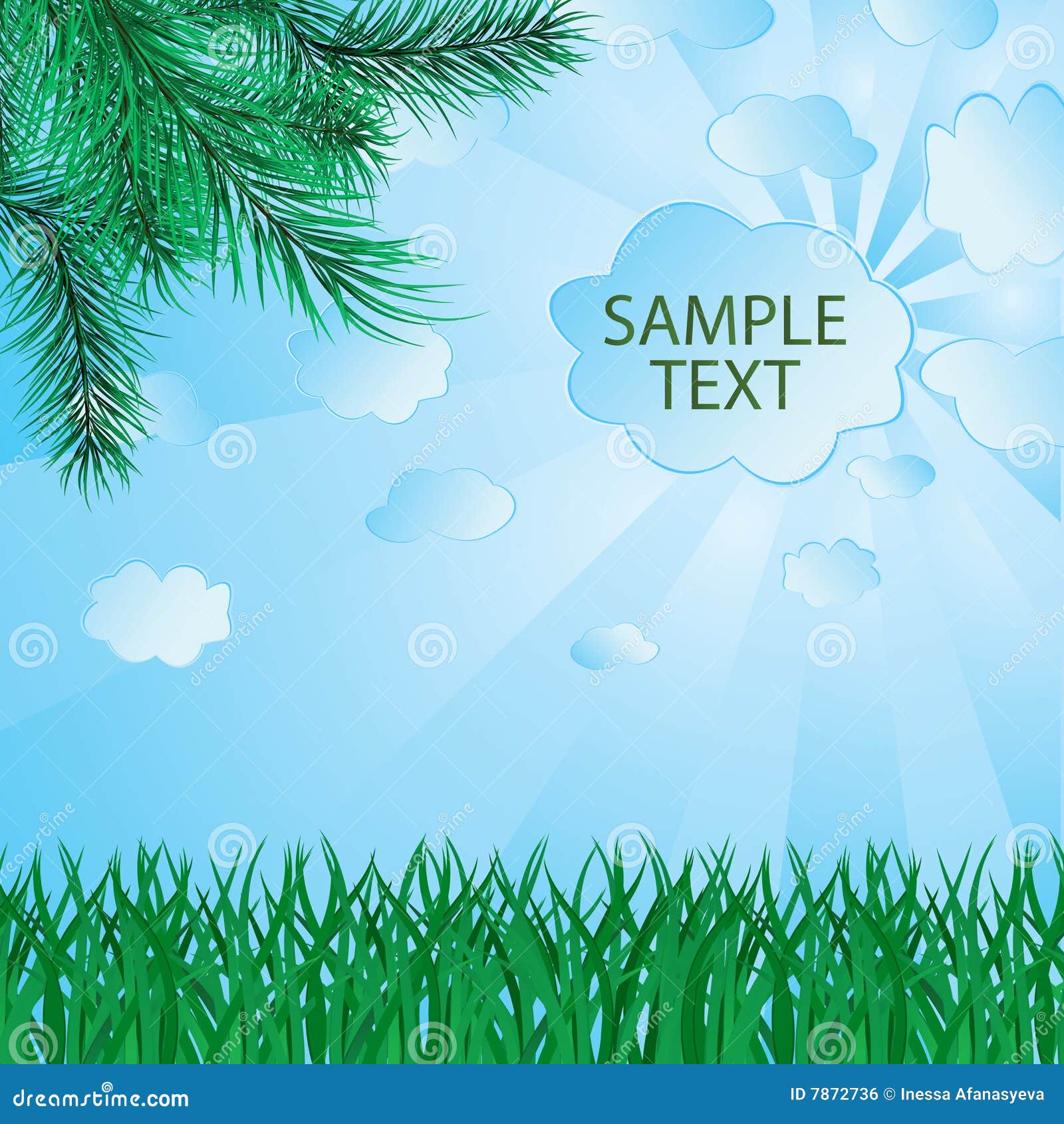 Banner from pine branches stock vector. Illustration of elegance - 7872736