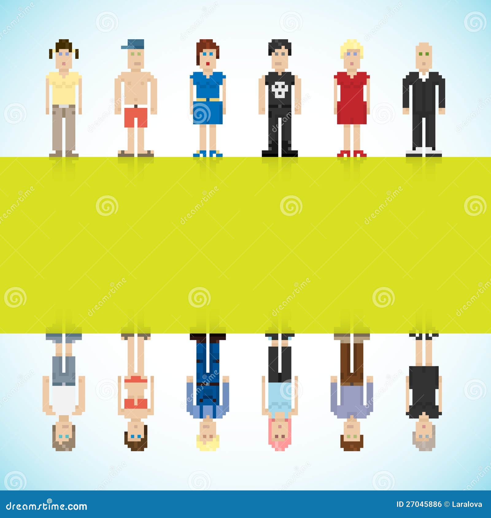 Banner with pixel people stock vector. Illustration of background ...