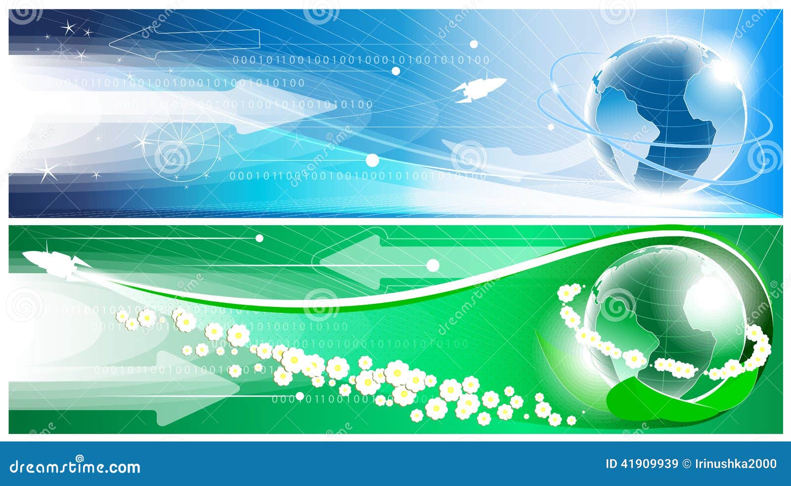 Banner stock vector. Illustration of planet, white, arrow - 41909939