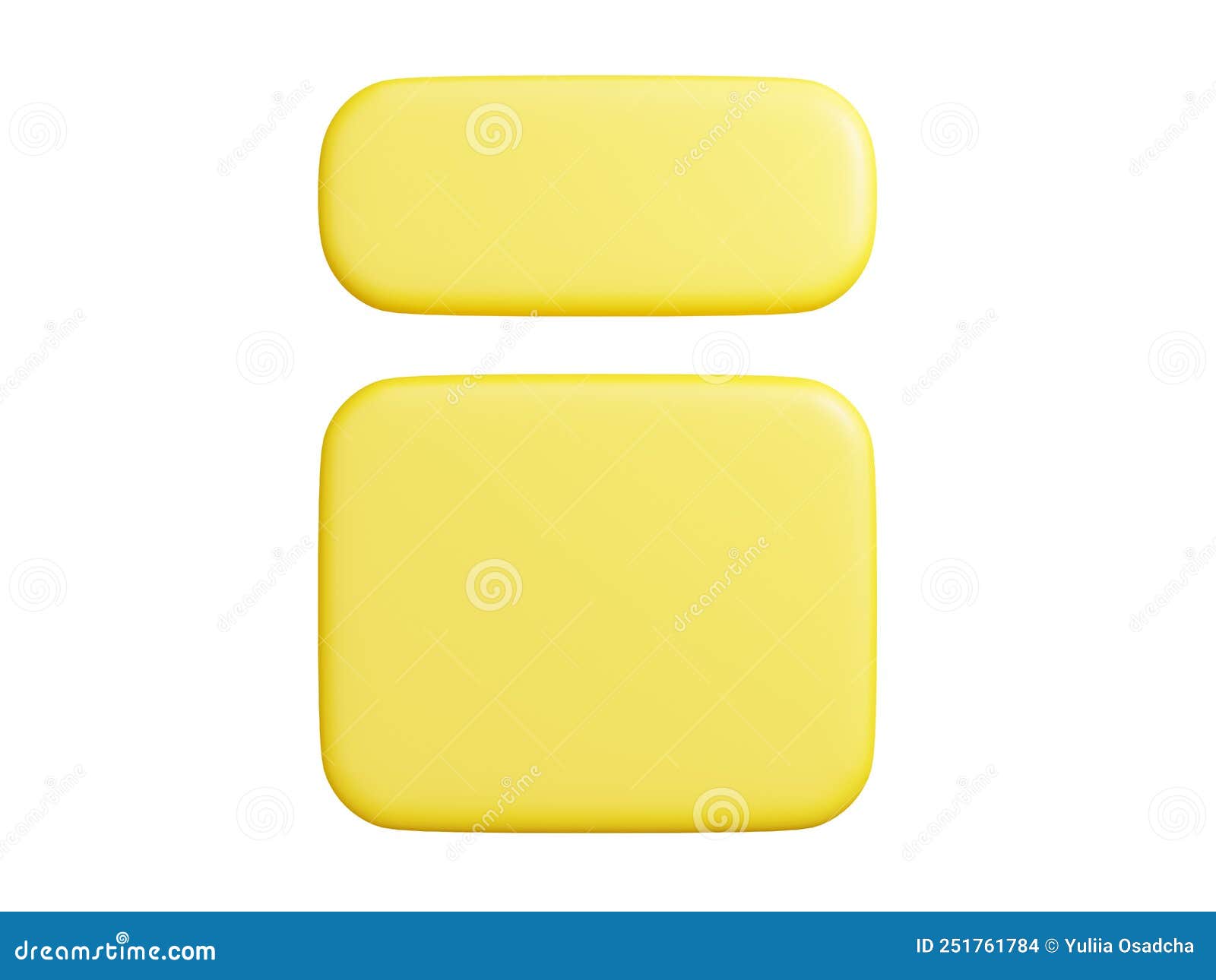 Banner Plate 3d Render - Rectangular Shaped Yellow Plaque with Empty ...