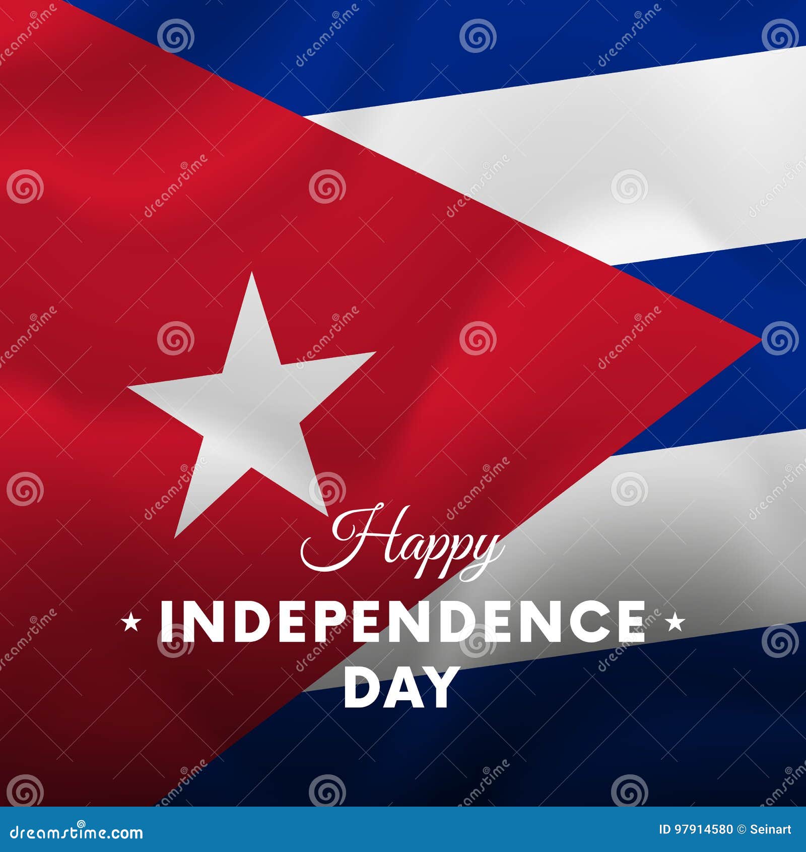 Banner or Poster of Cuba Independence Day Celebration. Flag. Vector ...