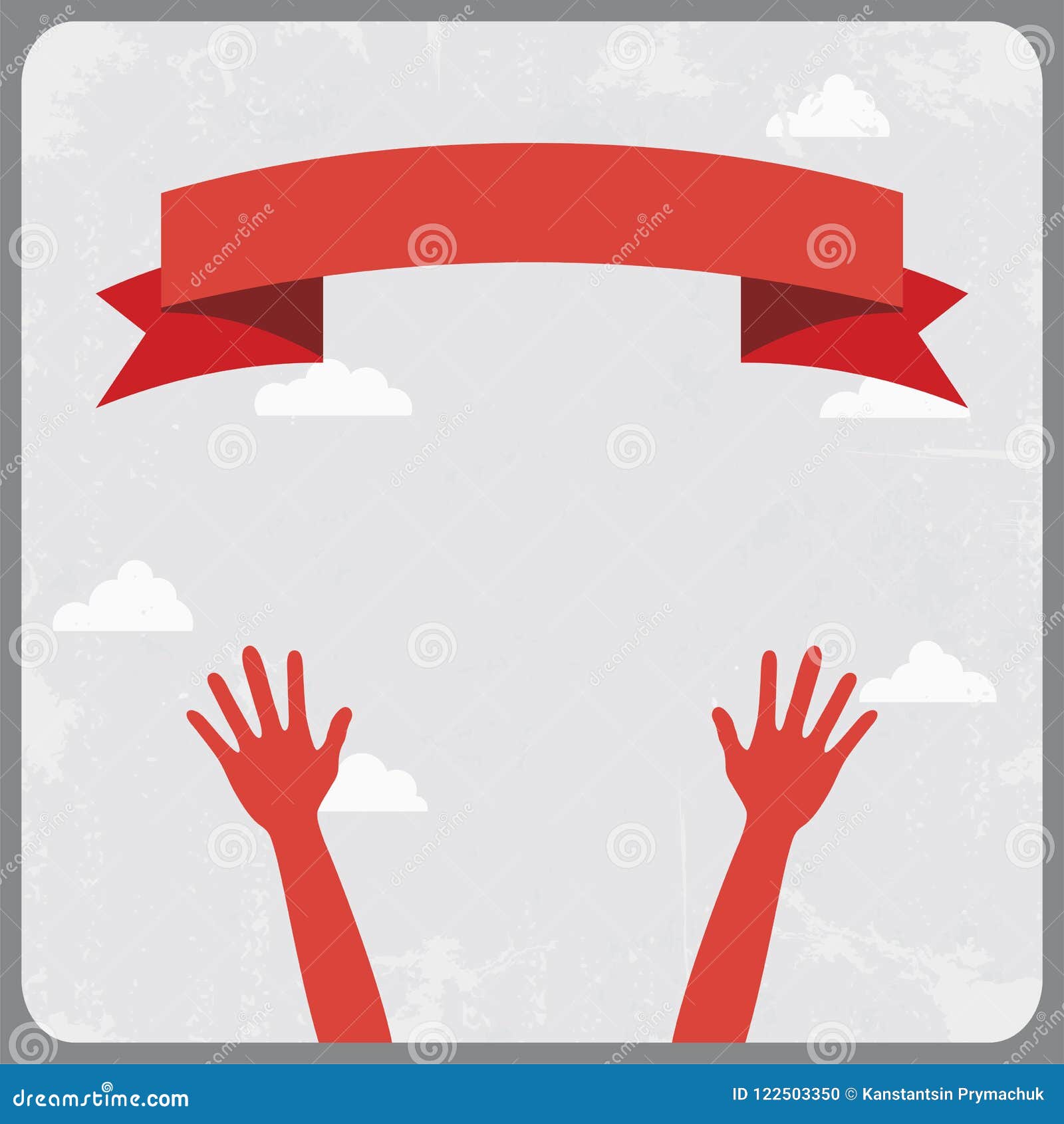 Banner Poster with Hands Background Template. Vector Illustration ...