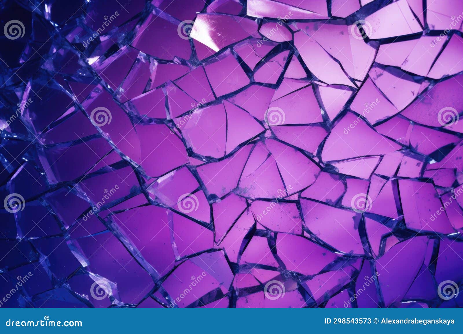 Banner with Purple Broken Glass, Texture Stock Illustration ...