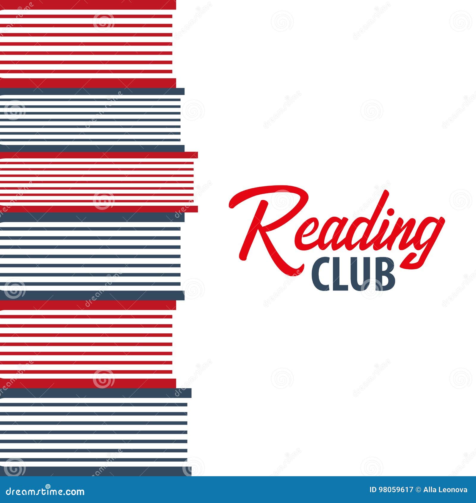 Banner Reading Club. Stack of Books. Vector Illustration. Stock ...