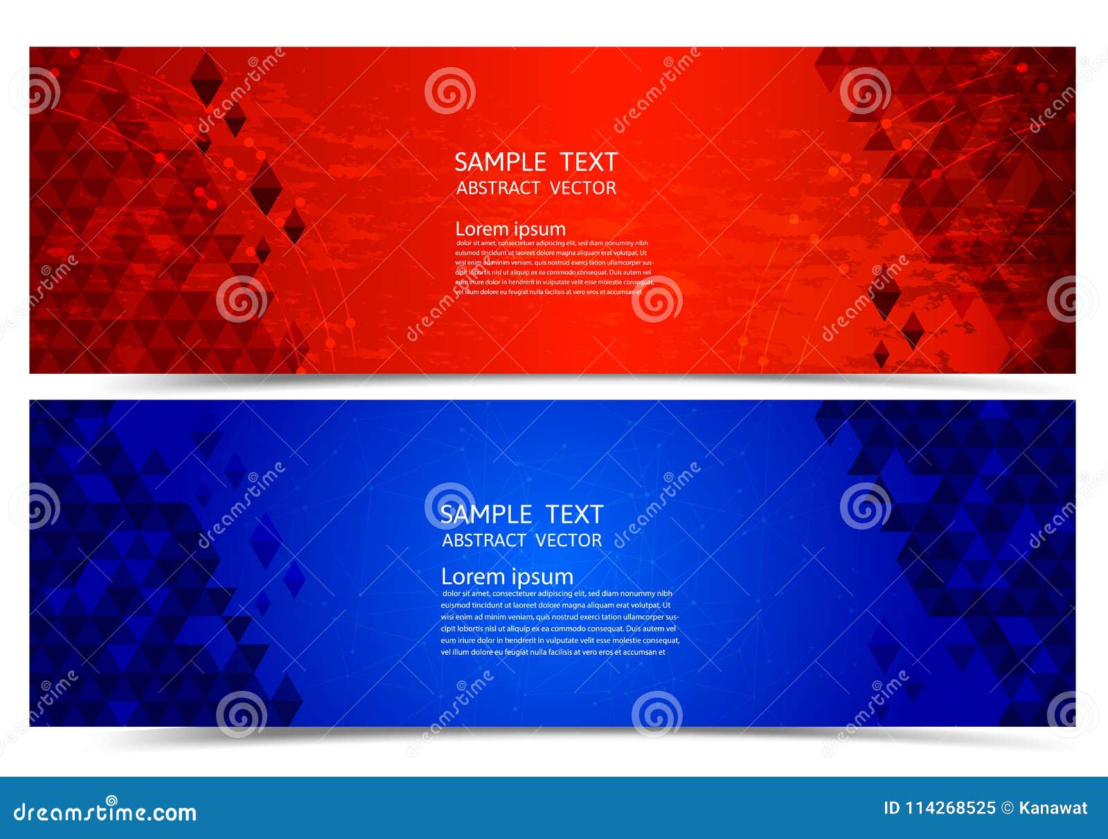 Banner Red and Blue Color Geometric Abstract Background, Vector ... Banner Red and Blue Color Geometric Abstract Background, Vector ...