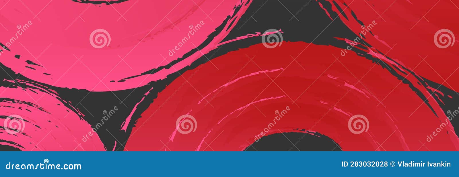 Banner Red Circle Texture on Black Background Stock Vector ...