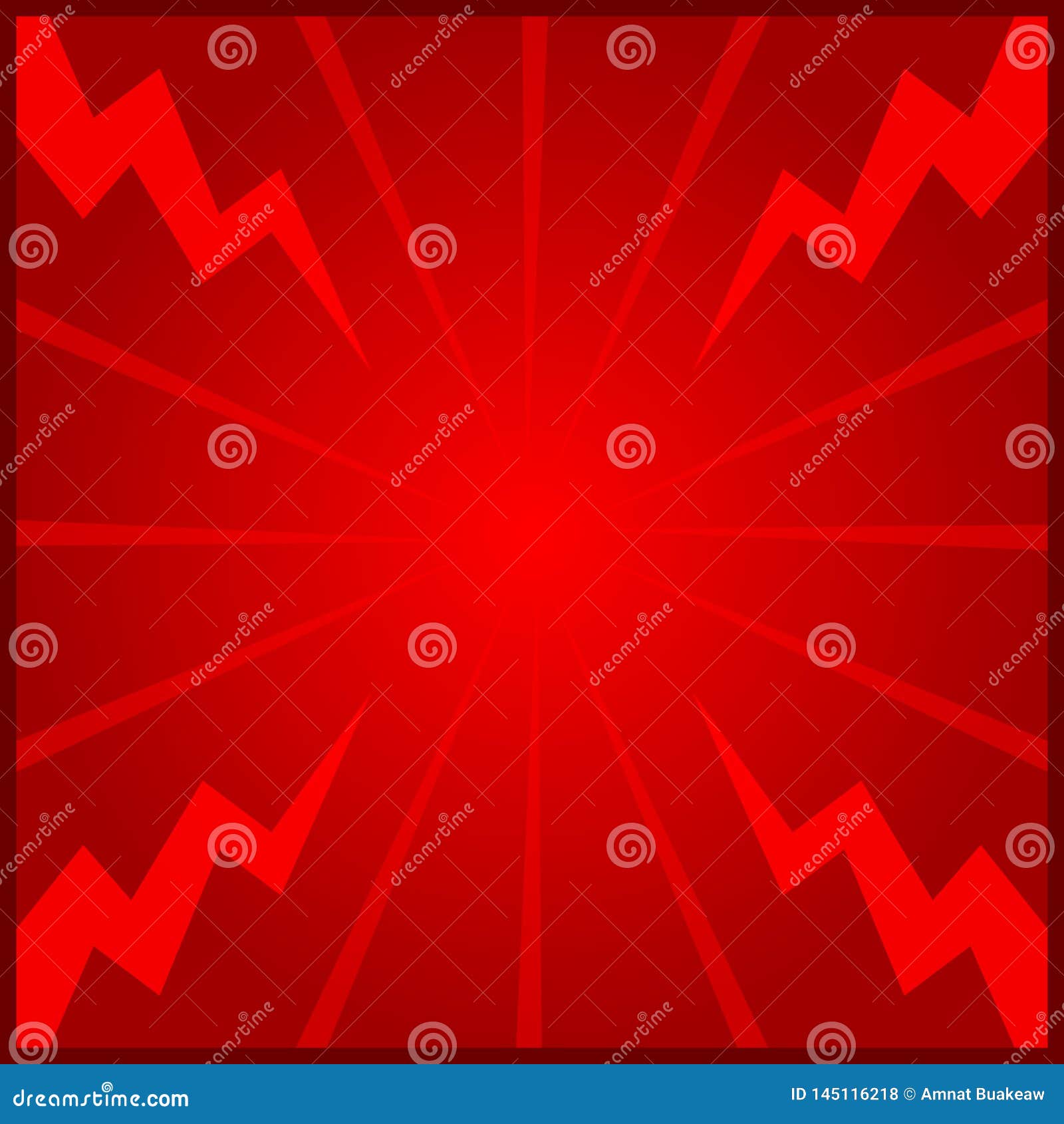 Banner Red Frame Template Blank on Graphic Light Zoom Thunder Beam ...