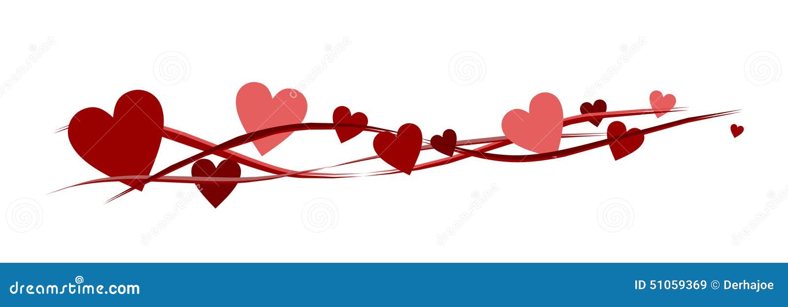 Banner with red hearts stock illustration. Illustration of romance ...