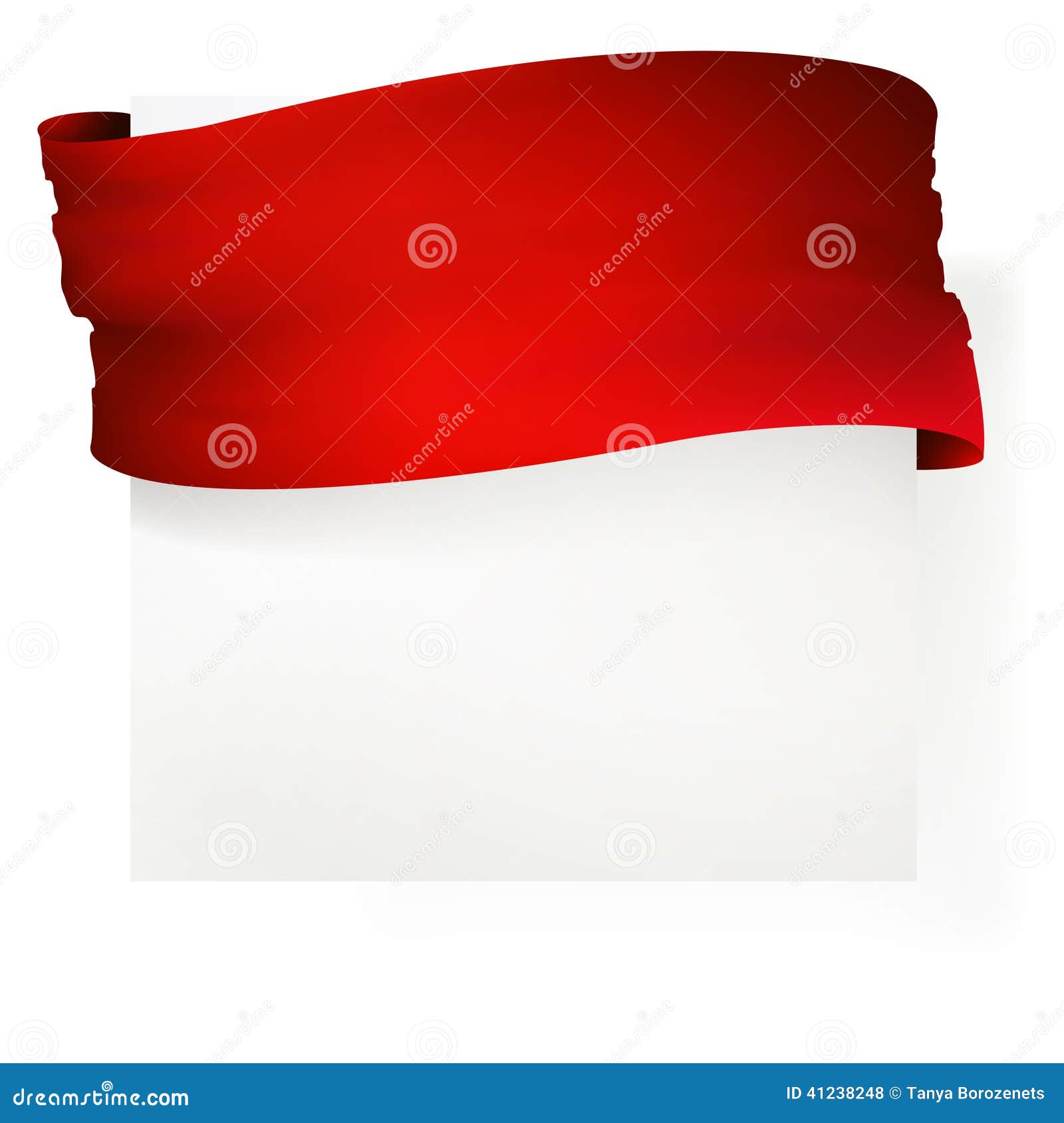 Banner with red ribbon stock vector. Illustration of flag - 41238248